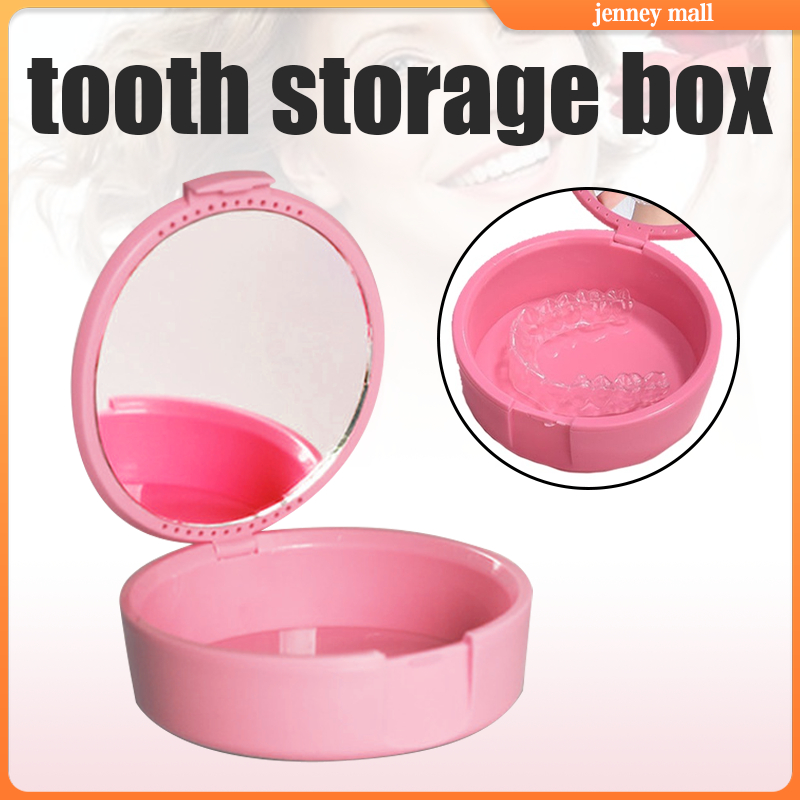 Plastic Denture Box With Mirror and Ventilation Holes, Denture Retainer ...