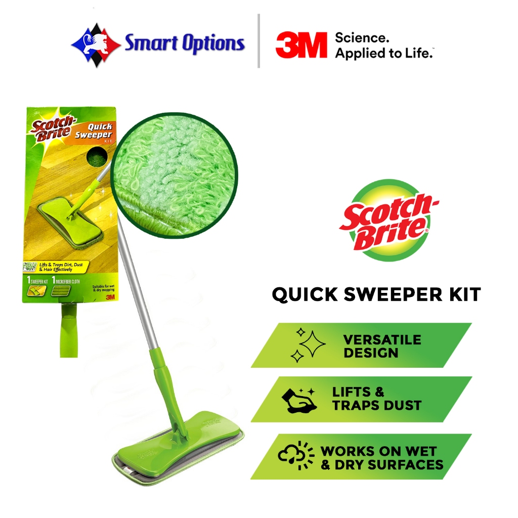 3M SCOTCHBRITE QUICK SWEEPER KIT MOP | Shopee Philippines