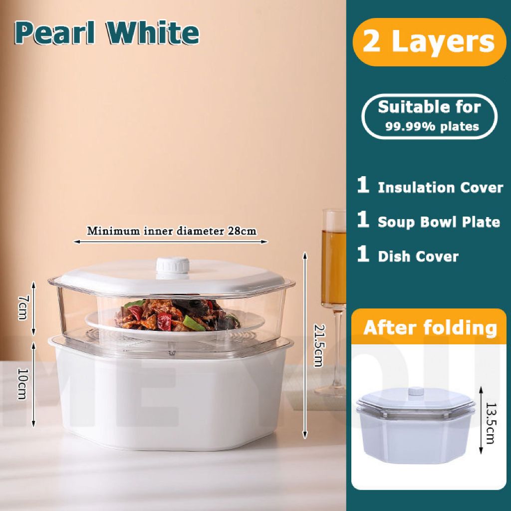 SHAYNE Stackable Food Storage Cover Keep warm Dust proof Food Keeper ...