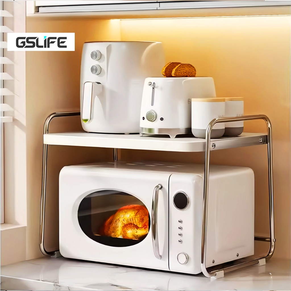 GSlife Microwave Organizer Rack Oven Shelves Stainless Steel Kitchen ...