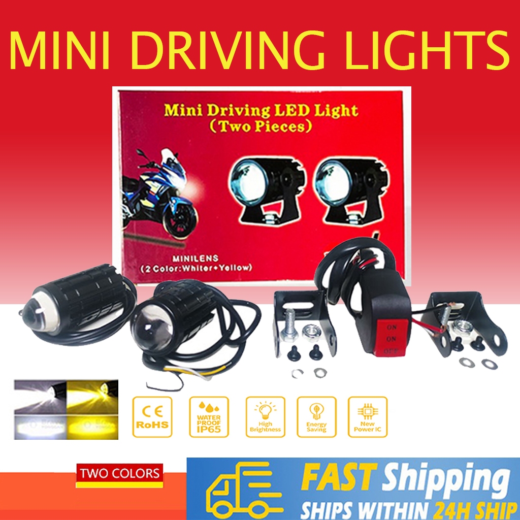 Power Mini Driving Light with Switch White+Yellow Universal High ...