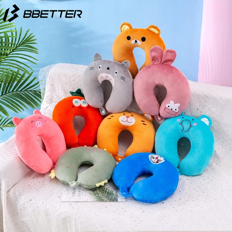 U-Shaped Neck Pillow Travel Soft Pillow Memory Foam Cartoon Pillow With ...