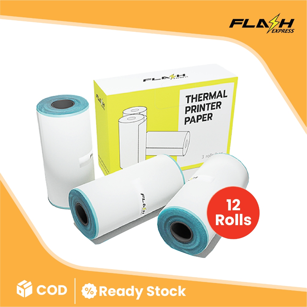 Flash Express 12 Rolls Sticker Thermal Printing Paper 57x30mm FEX01057 ...