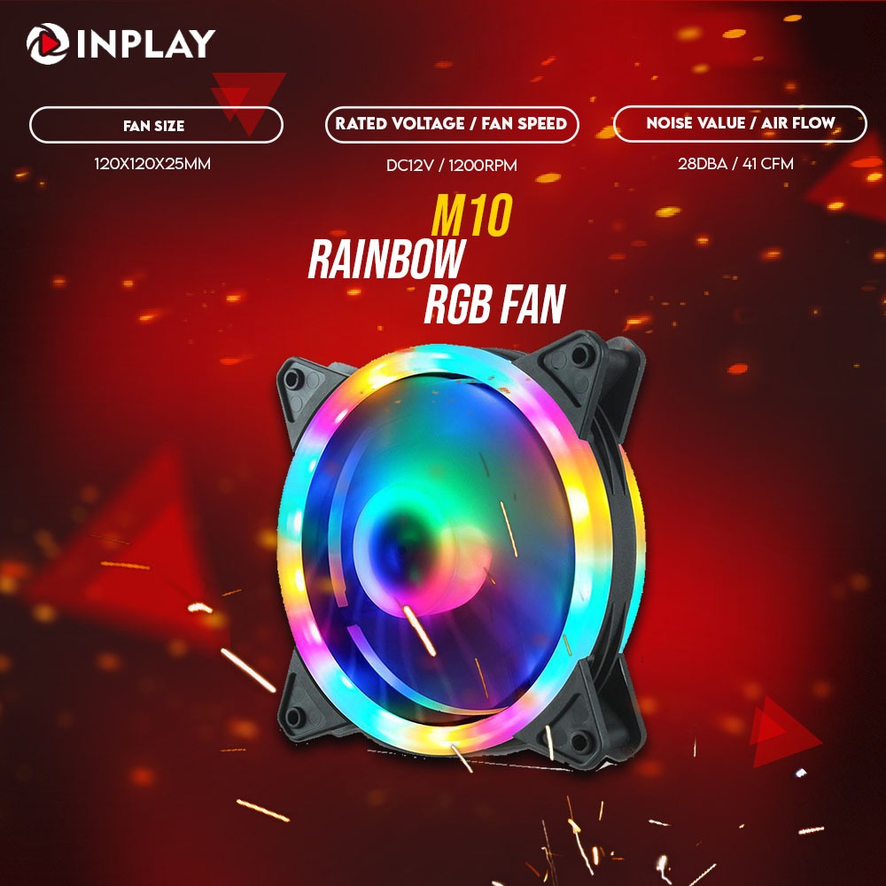 Inplay M10 Rainbow Rgb 120mm Led Cooling Silent Fans Cpu fan cooler ...