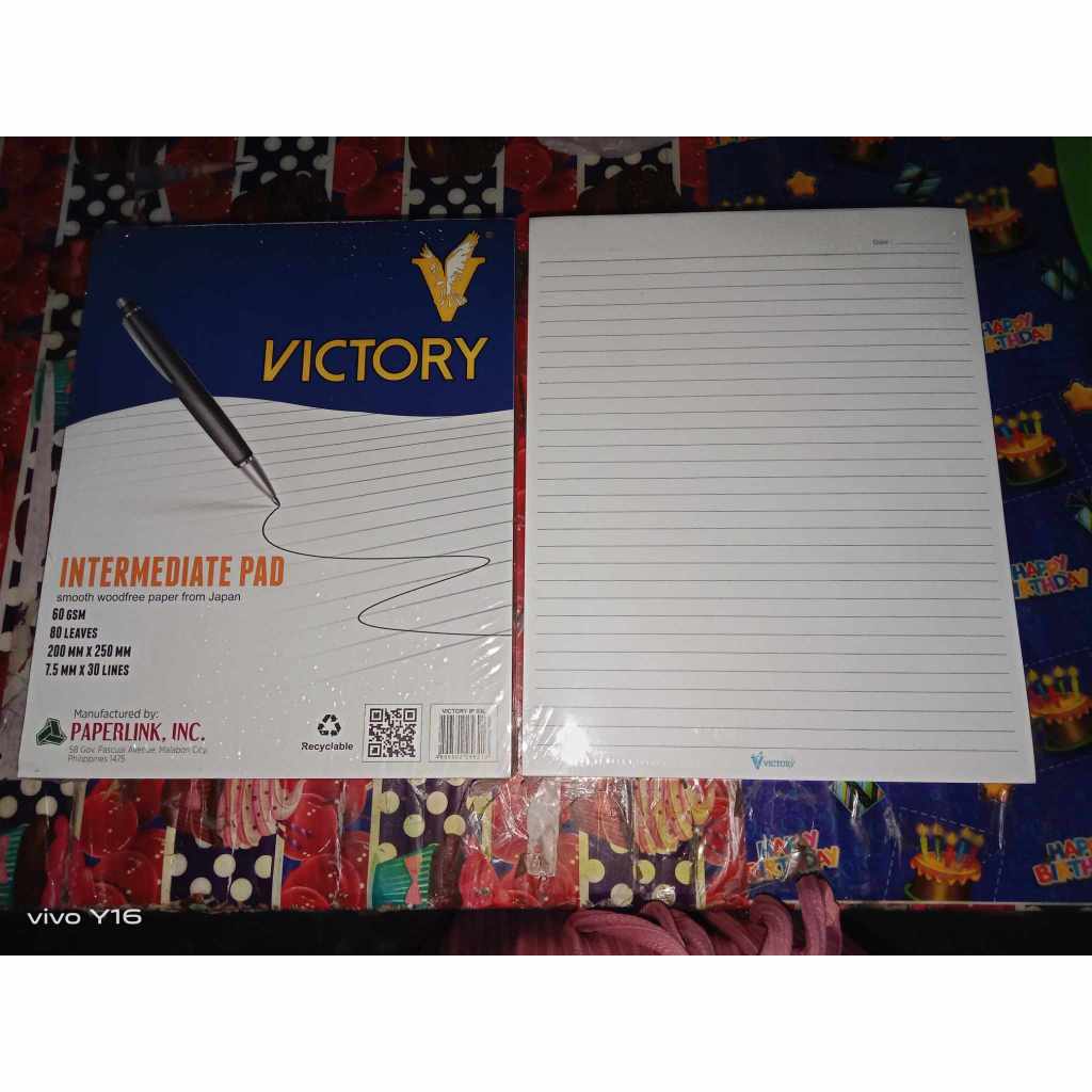 VICTORY Intermediate Paper per REAM/10PADS | Shopee Philippines