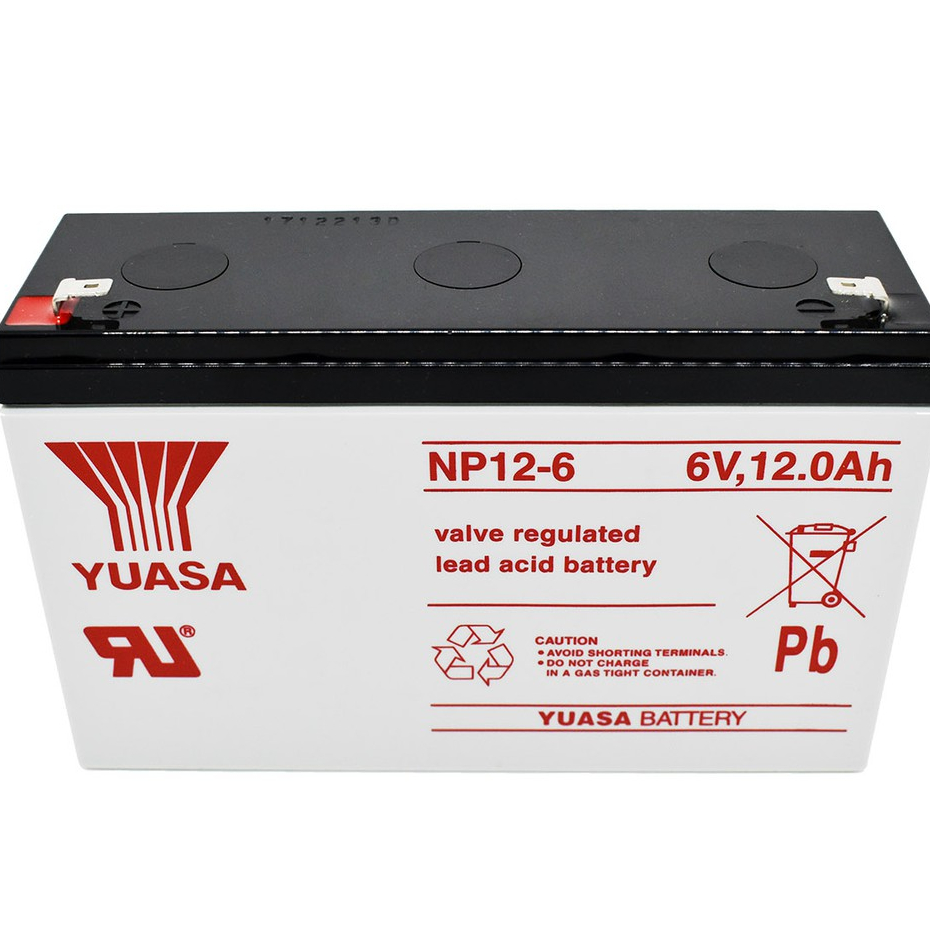 YUASA NP12-6 6V 12AH Sealed Lead Acid Battery emergency light, toycar ...