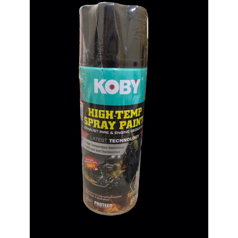 KOBY HIGH TEMP-SPRAY PAINT/ENGINE COATING SPRAY 450ML UNIVERSAL(BLACK ...