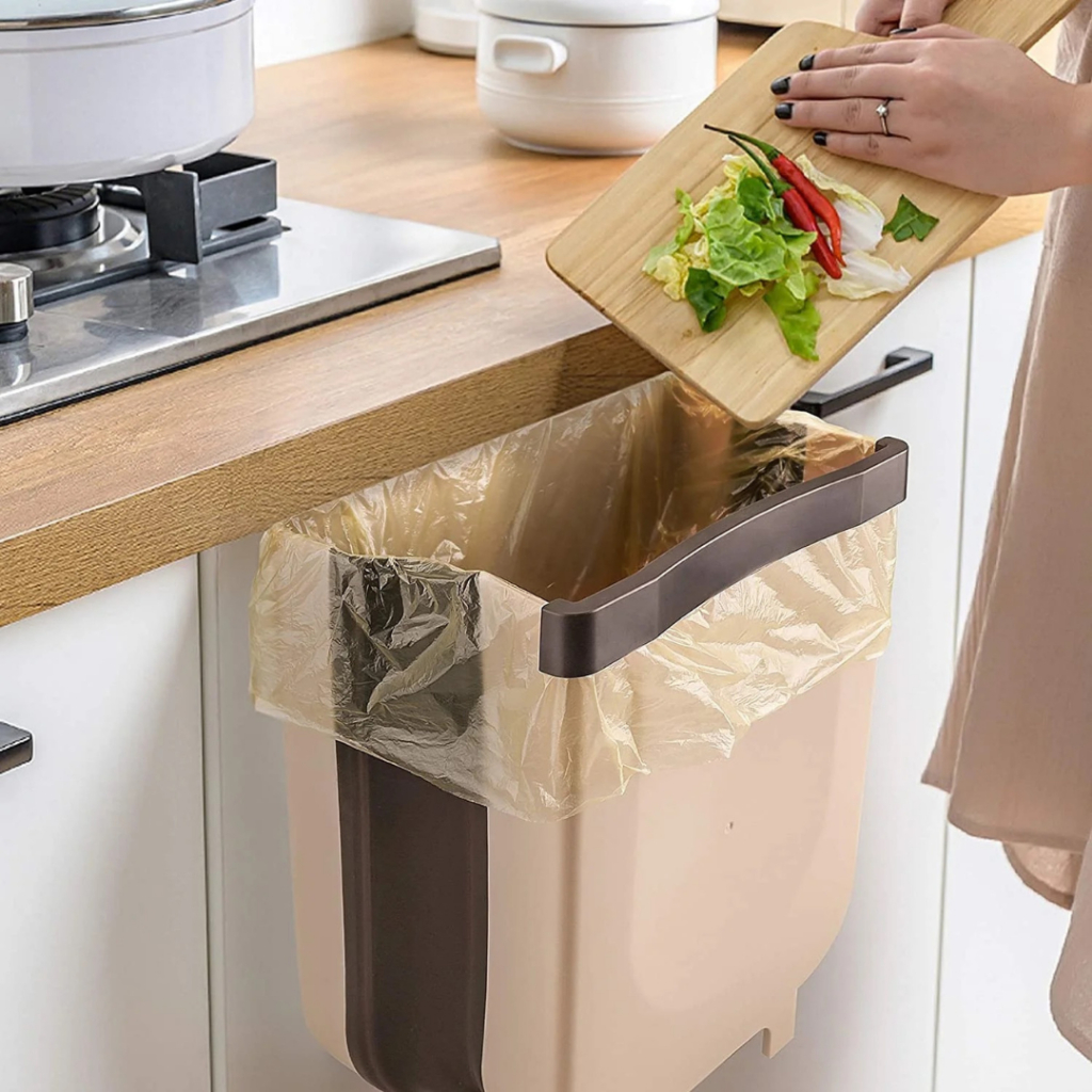 L&W Simple Trash Bin Portable Waste Bucket Kitchen Staff Adjustable ...