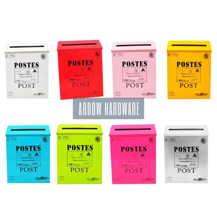 Waterproof Outdoor Metal Post Box Letter Mailbox Wall Mounted MailBox ...