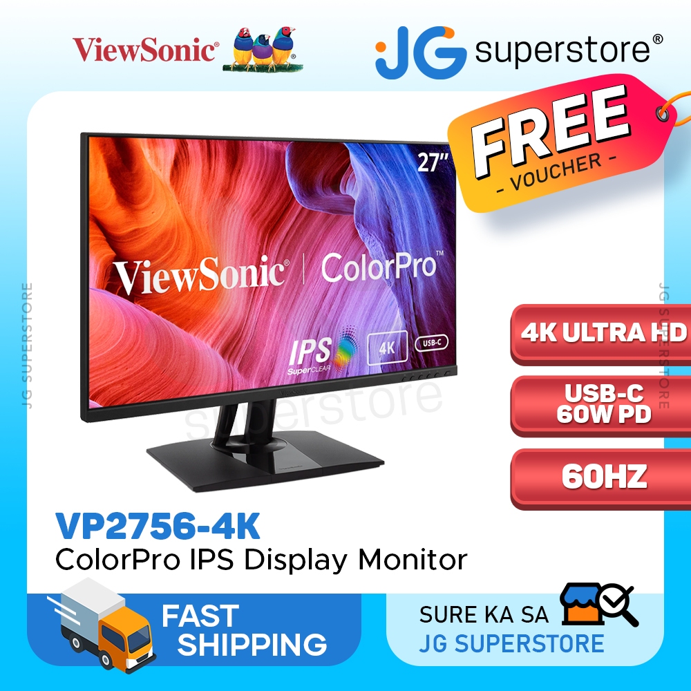 ViewSonic VP2756-4K ColorPro 27" UHD 60Hz IPS Display Monitor for PC ...