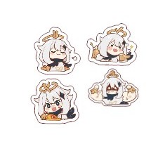 4pc/order Genshin Impact Paimon Set C Emoji Waterproof Sticker Matte ...