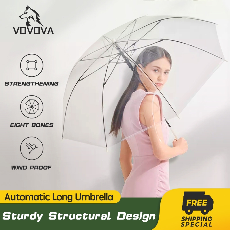 VOVOVA Long Umbrella Automatic Black Handle Umbrella High Quality Golf ...