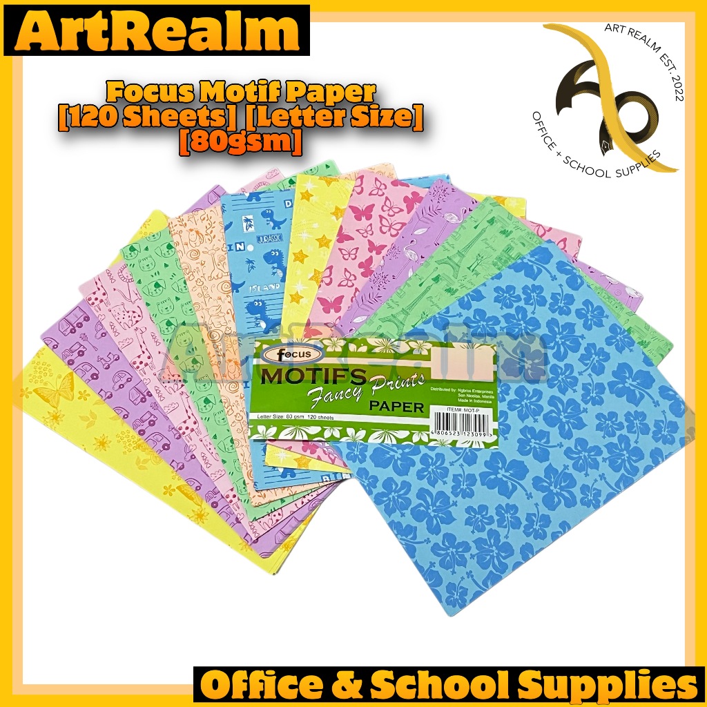 Focus Motifs Fancy Prints Paper [80gsm] [120 Sheets] [Letter Size ...