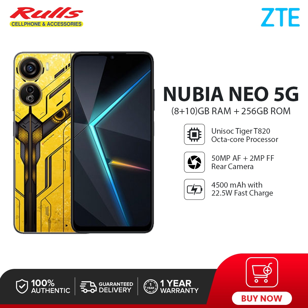 Nubia Neo 5G 8GB RAM 256GB ROM Unisoc T820 50MP Main Camera 6.6 Inches FHD+ Display Smartphone ...