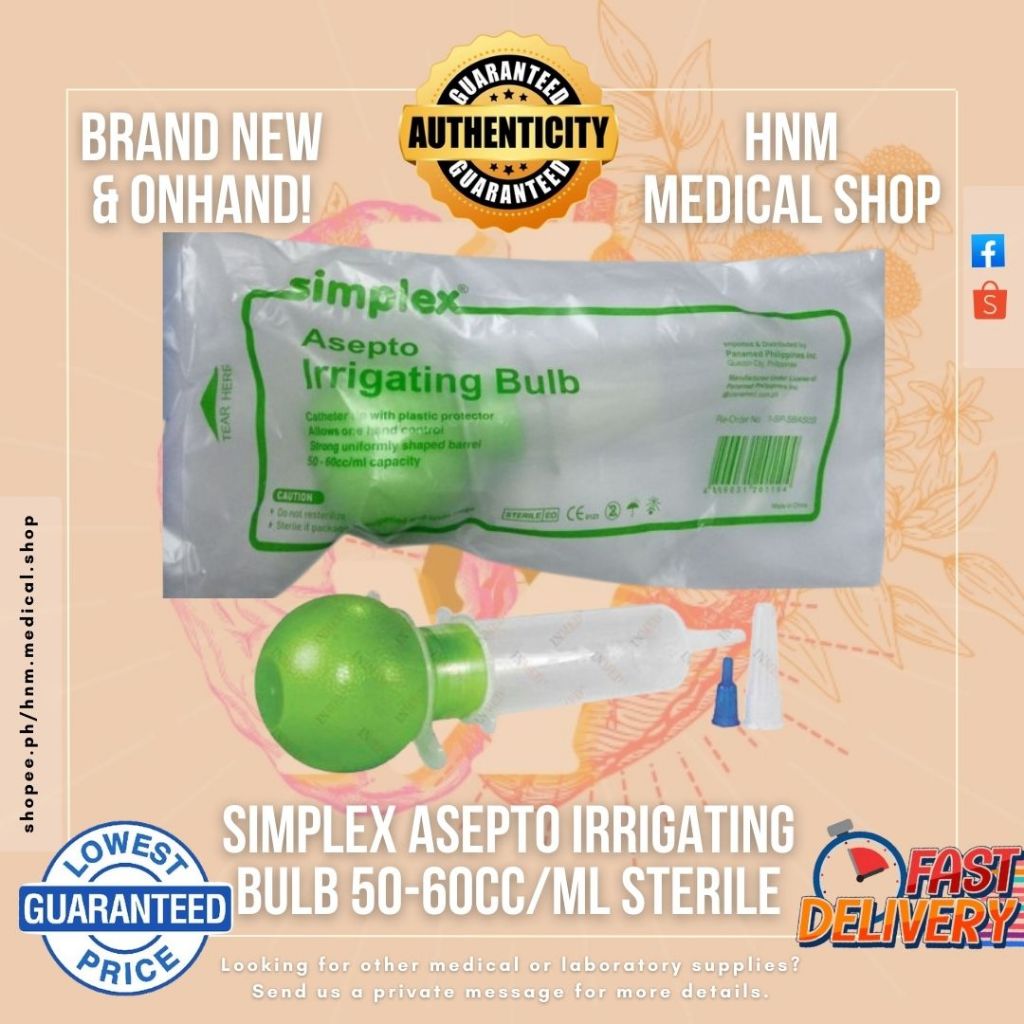 Asepto Bulb Irrigation Syringe 50-60cc/ml Sterile SIMPLEX | Shopee Philippines