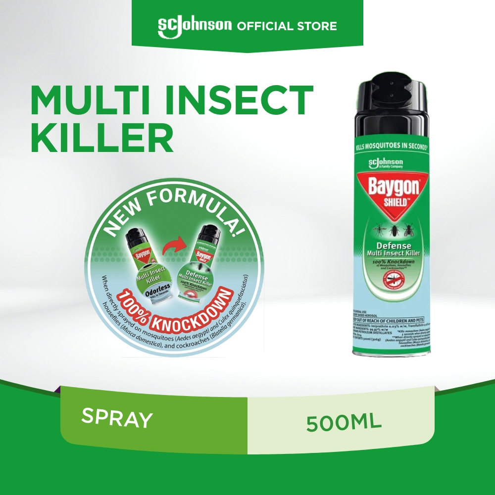 Baygon Shield Defense Multi-Insect Killer - 500 ml | Shopee Philippines