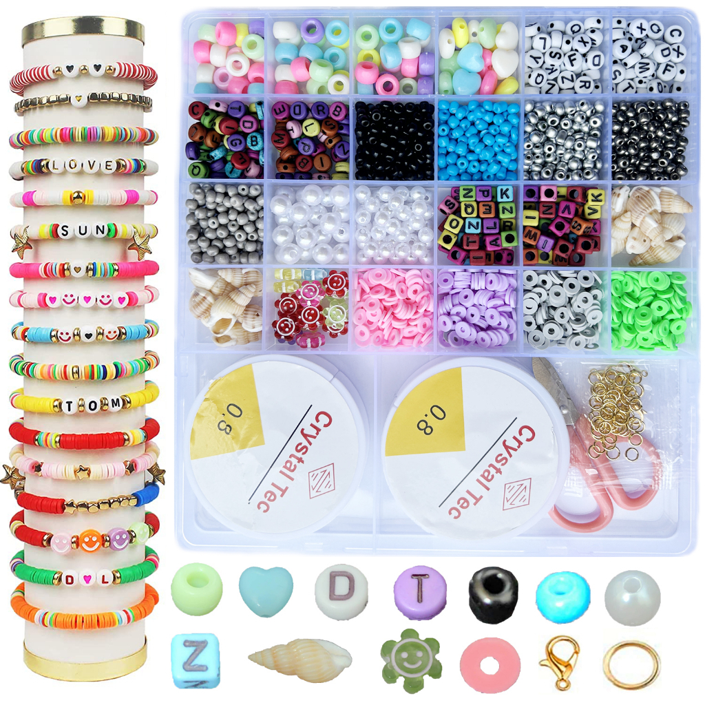 5000 Pcs beads for bracelet making set beads set Creative Educational ...