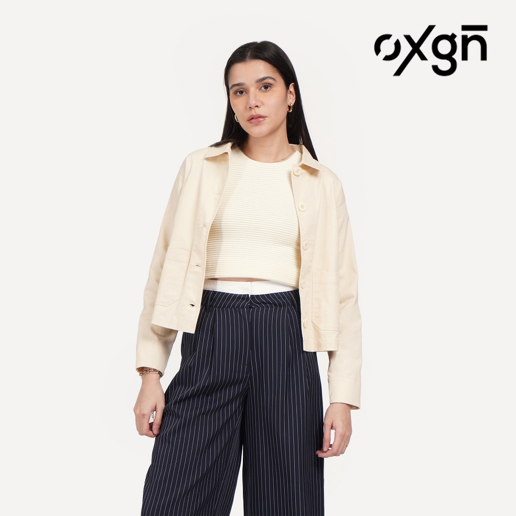 OXGN Generations Chore Jacket For Women (Cream) | Shopee Philippines