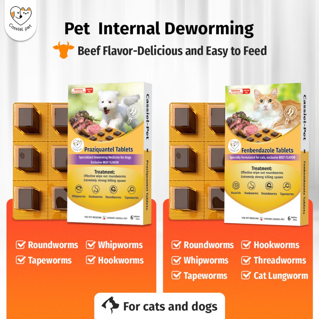 Cassiel Pet Deworming Chewable Tablets For Anti Tick And Flea Heartworm ...