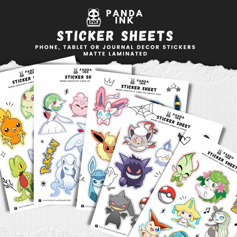 Pokemon Sticker Sheet Set Matte Laminated | Shopee Philippines