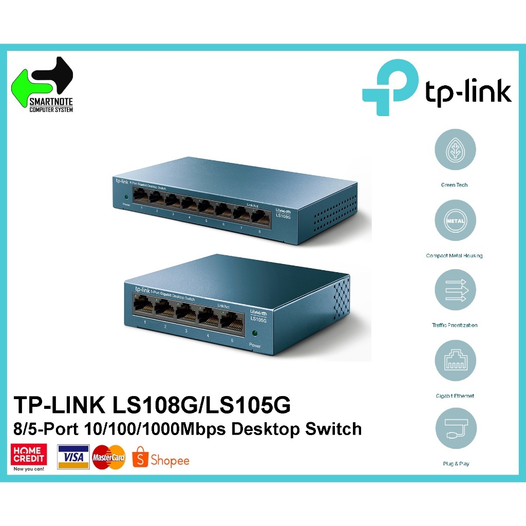 TP-LINK LS108G 8-Port / LS105G 5-Port 10/100/1000Mbps Desktop Switch ...