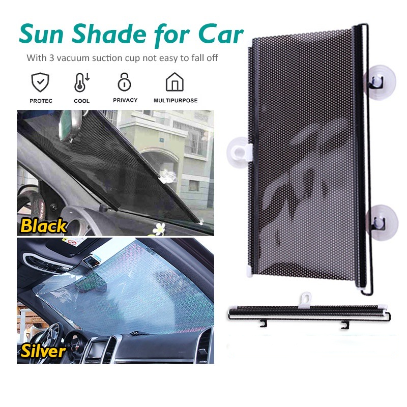 Car window shade Retractable Portable UV protection Cooling Insulation ...