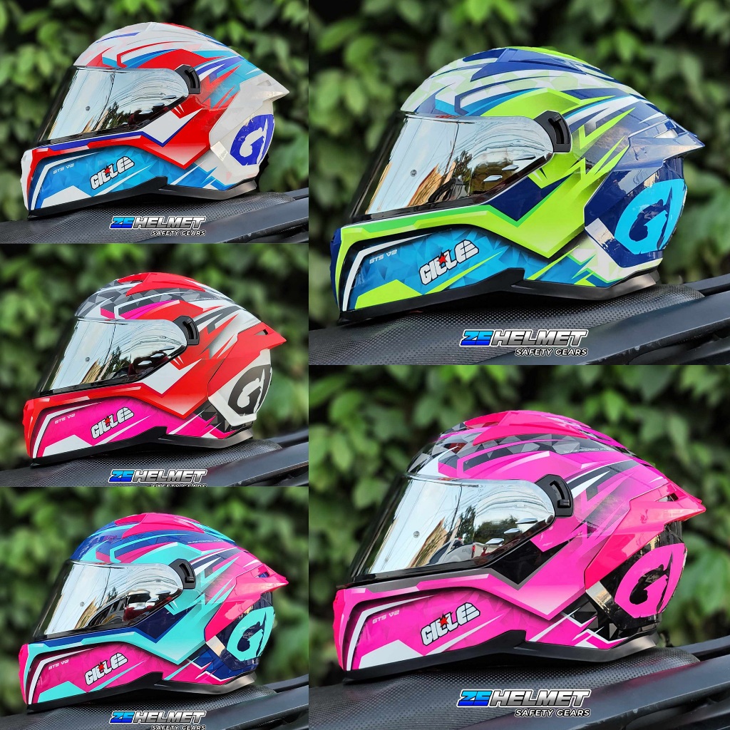 GILLE GTS-V1 SYNTH (All Colors) FULL FACE - DUAL VISOR (with FREE Clear ...