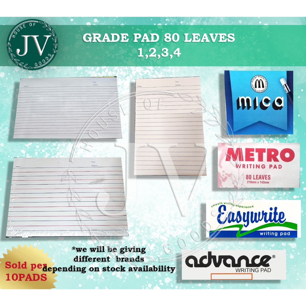 10pds GRADE PAD 1 TO 4 | Shopee Philippines