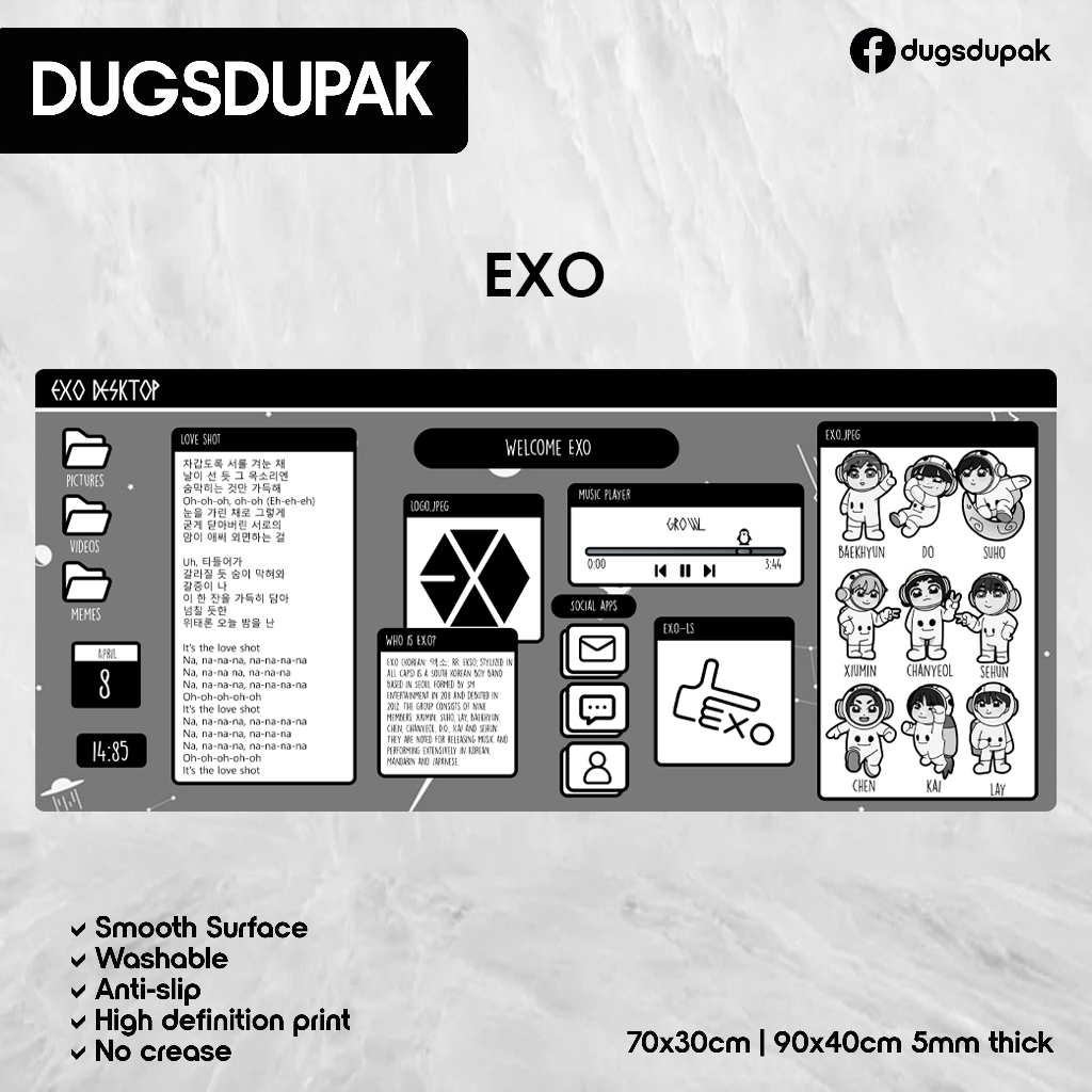 Custom Mousepad | EXO Mouse Pad | Extended Lararge Gaming Deskmat ...