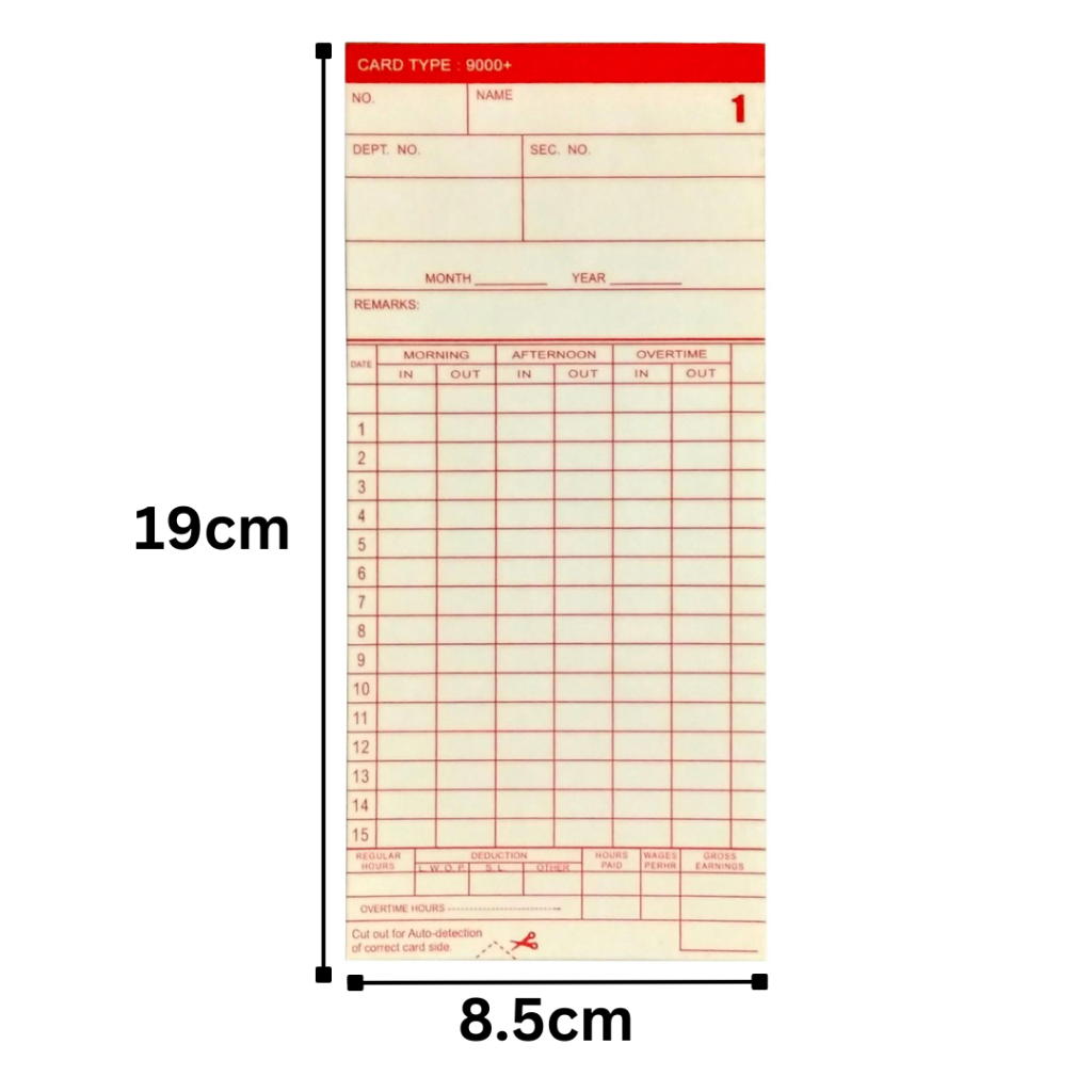 Time Card for Bundy Clock Machine C-9000+ Yokatta Time Card Punch Card ...