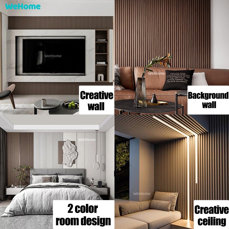 TAIWAN WPC Wood Wallpaper Sticker Waterproof Grille Design Ecological ...