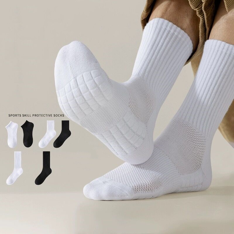 Towel Bottom Basketball Socks Anti-slip Bottom Sports Socks Solid Color ...