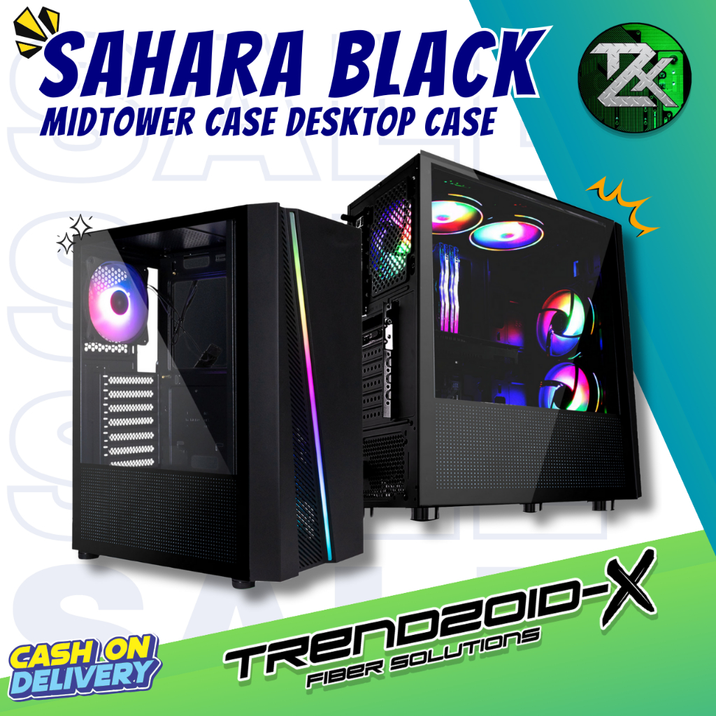 Gaming Desktop Casing with Tempered Glass Cover ASSORTED DESIGNS ...