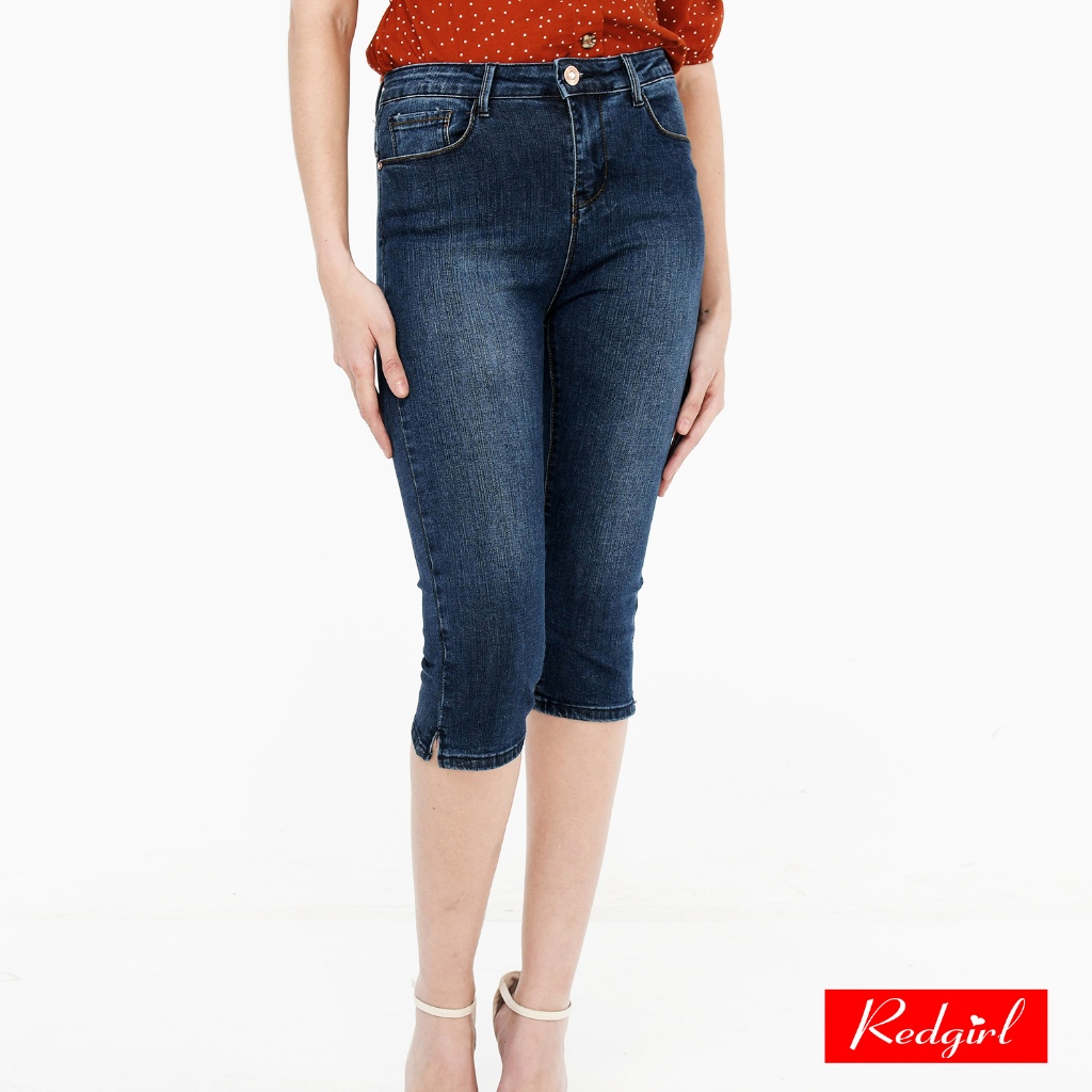 Red Girl Denim Capri Femme RSBB05-0027 | Shopee Philippines