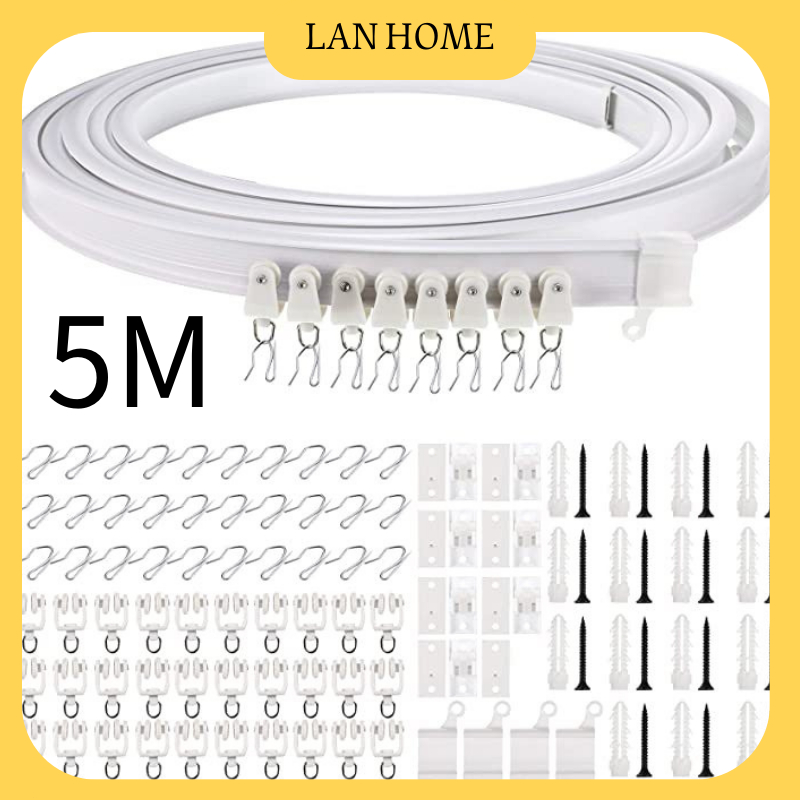 5m Curtain Track Adjustable Curtain Track Rail No Need To Punch Holes ...