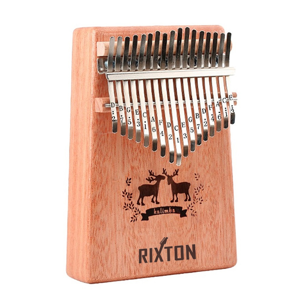RIXTON Kalimba Thumb Piano 17 Key with Tuning Hammer Portable Mahogany ...