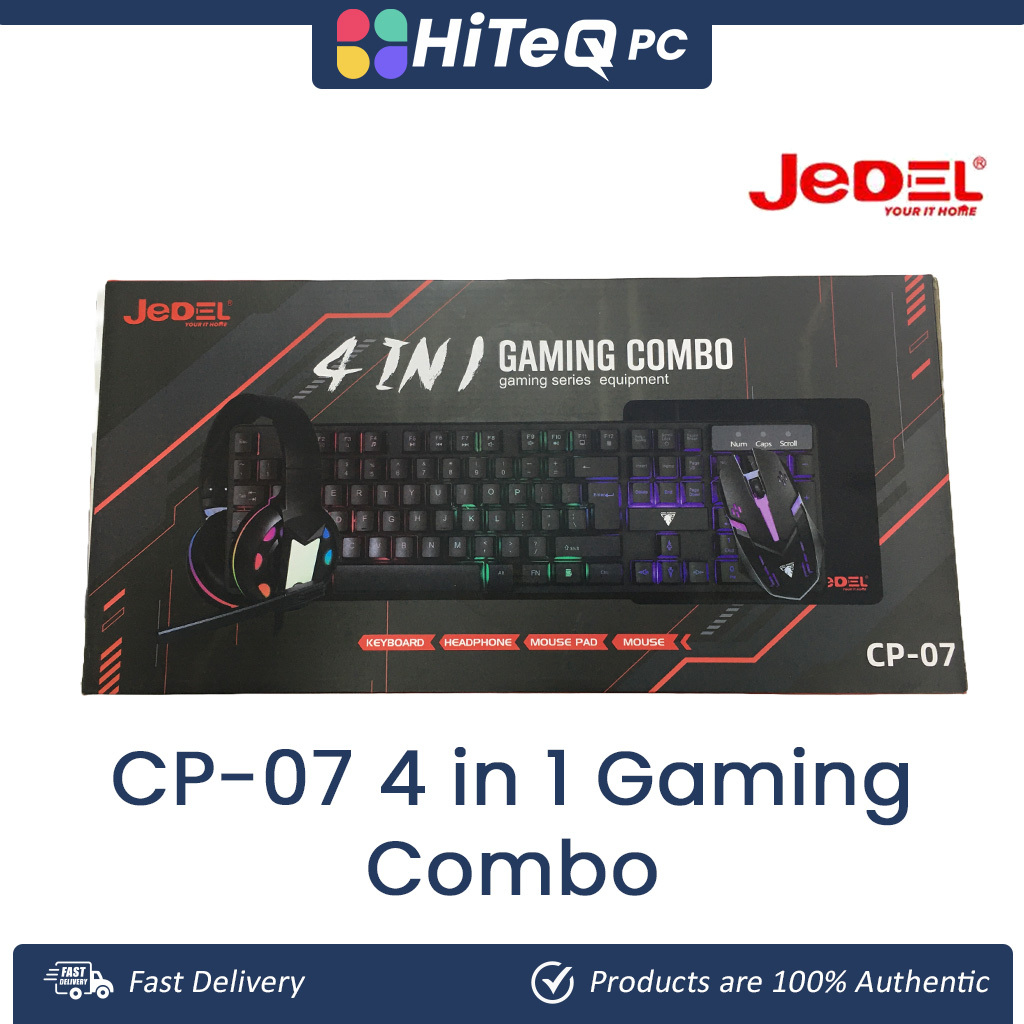 HiteqPC | JEDEL CP-07 4-IN-1 RGB KEYBOARD + MOUSE + HEADSET + MOUSEPAD ...