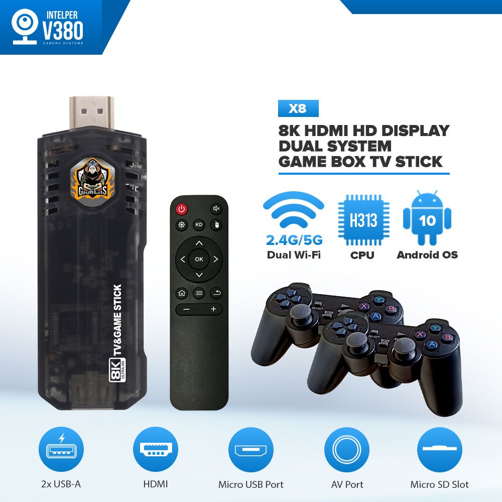 Intelper X8 Smart TV Game Stick 8K UHD 1+8GB Android 10 5G Dual WiFi ...