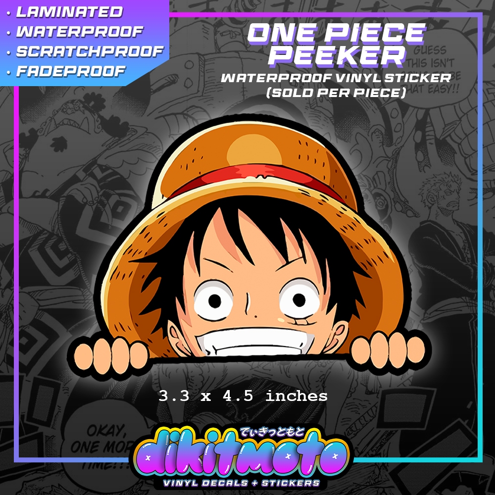 [dikitmoto] ONE PIECE Peeker Peeking Vinyl Sticker Waterproof Luffy ...