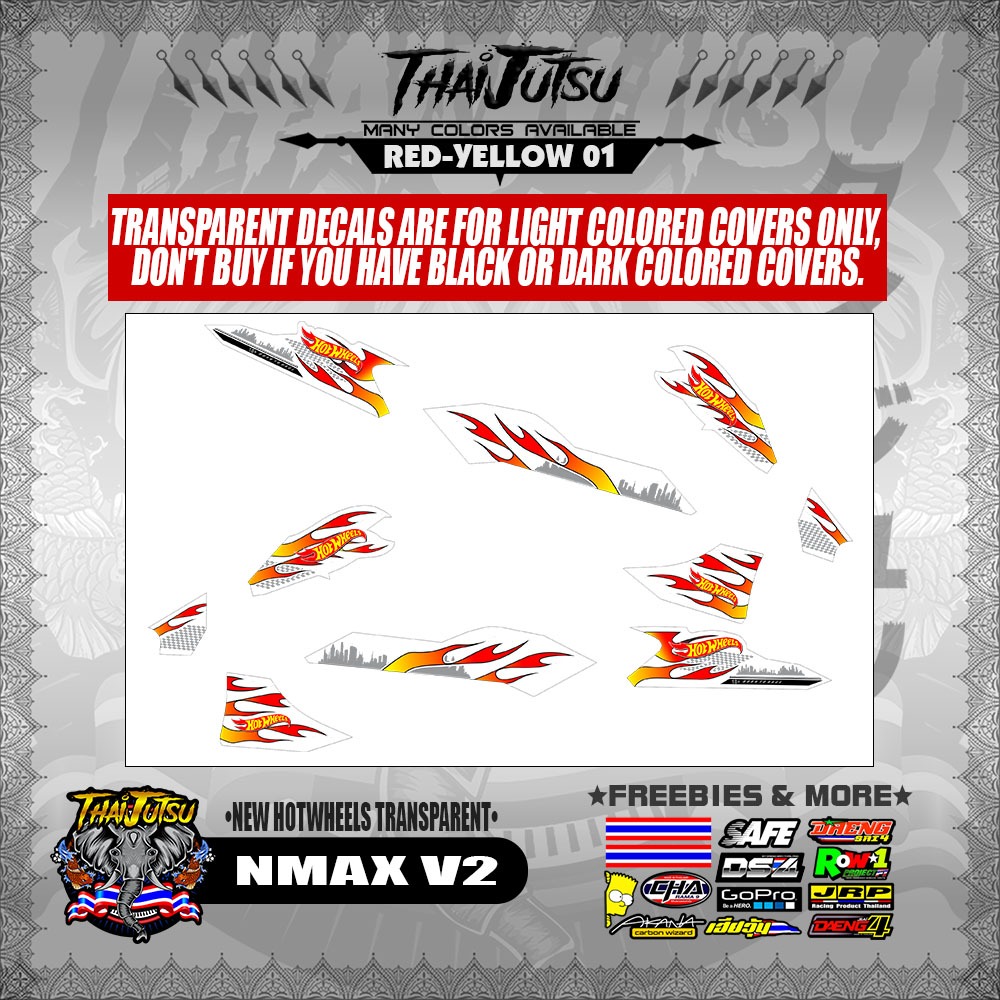 NMAX V2 DECALS ( NEW HOTWHEELS TRANSPARENT )【ThaijutsuStickers ...