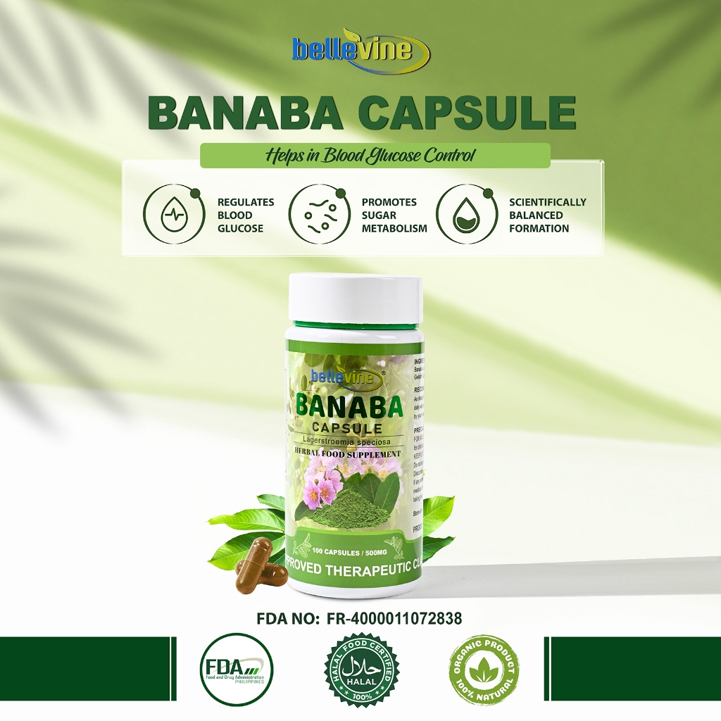 Banaba Herbal Supplement 100 Capsules x 500mg Bottle (Lagerstroemia ...