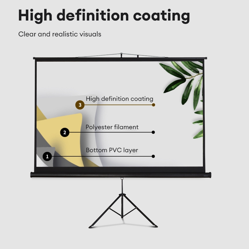 Deli 100 inch HD Projector Screen With Stand Ratio 4:3/16:9 Portable ...