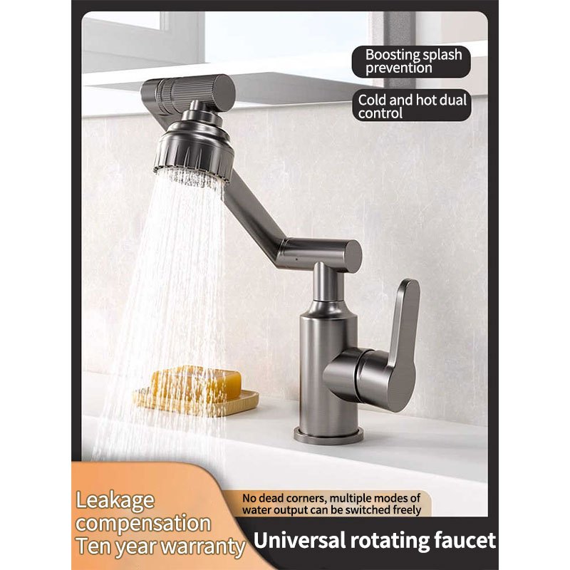 Stainless Faucet 1080 ° Rotating Faucet Lavatory Faucet 2 mode High ...