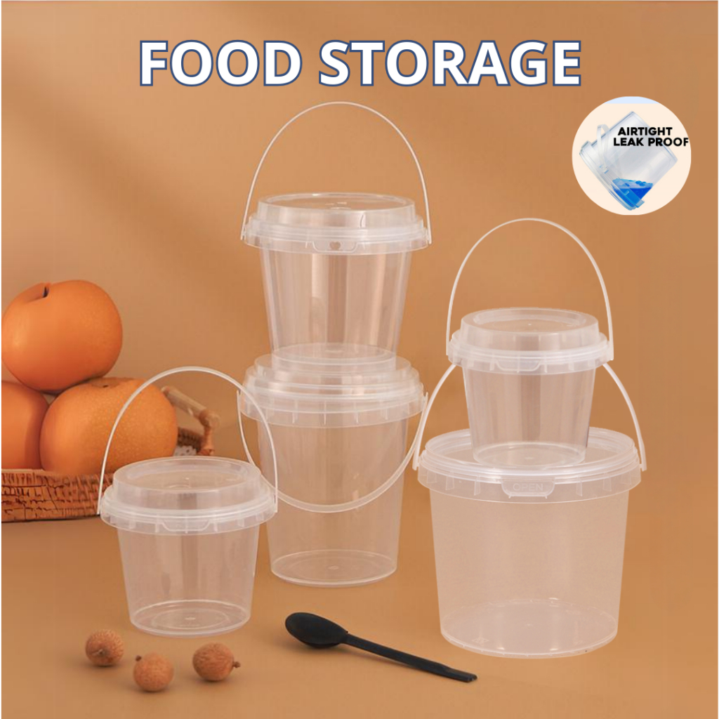 Multipurpose Clear Plastic Bucket Transparent Storage Packaging ...
