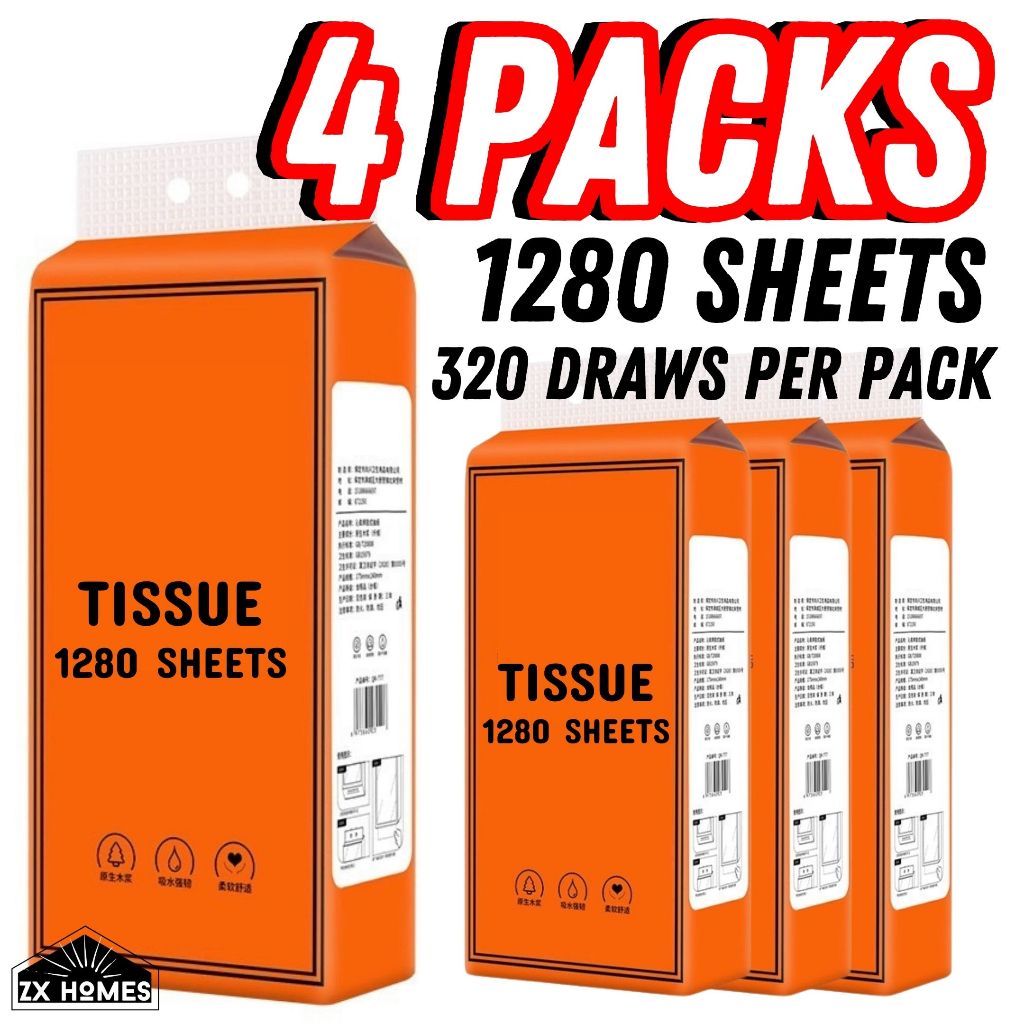KKJJ cheerful tissue 1280pcs (320draws) / tisu /napkin / facial tissue ...