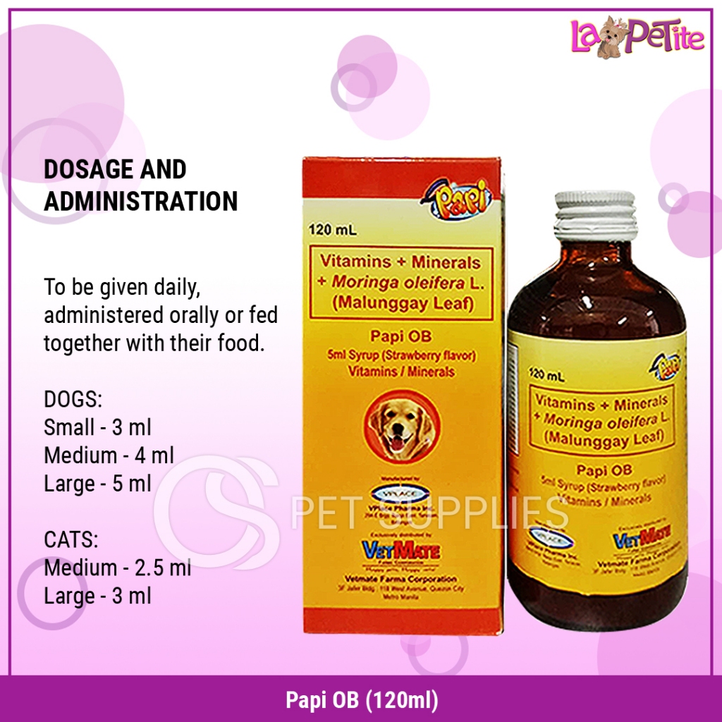 LKJ-Papi OB Syrup Vitamins + Minerals + Moringa oleifera L. (Malunggay ...