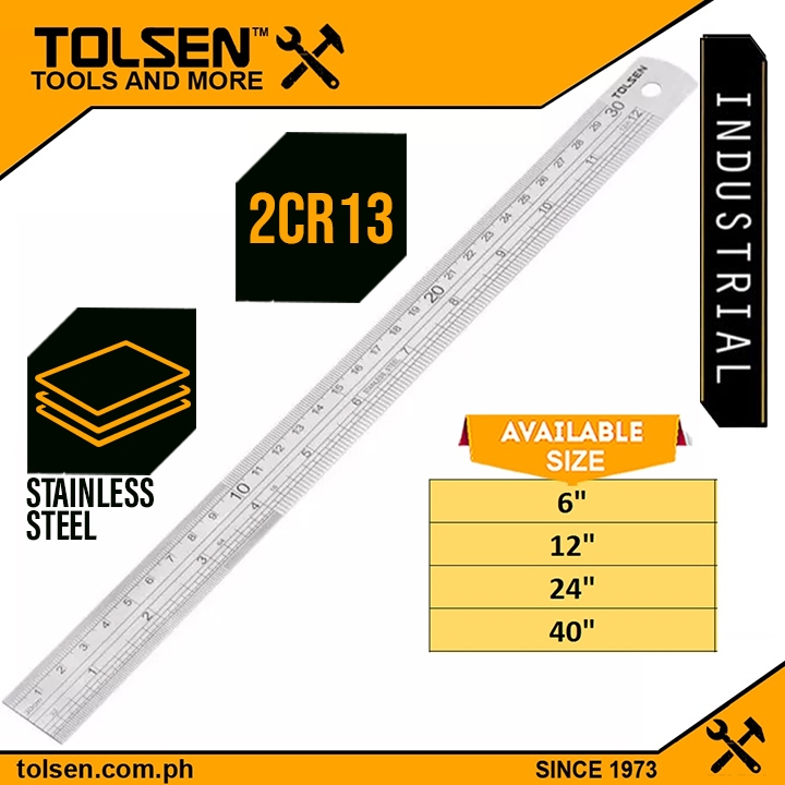 Tolsen Stainless Steel Ruler w/ Conversion Chart (24" - 40") | Shopee ...