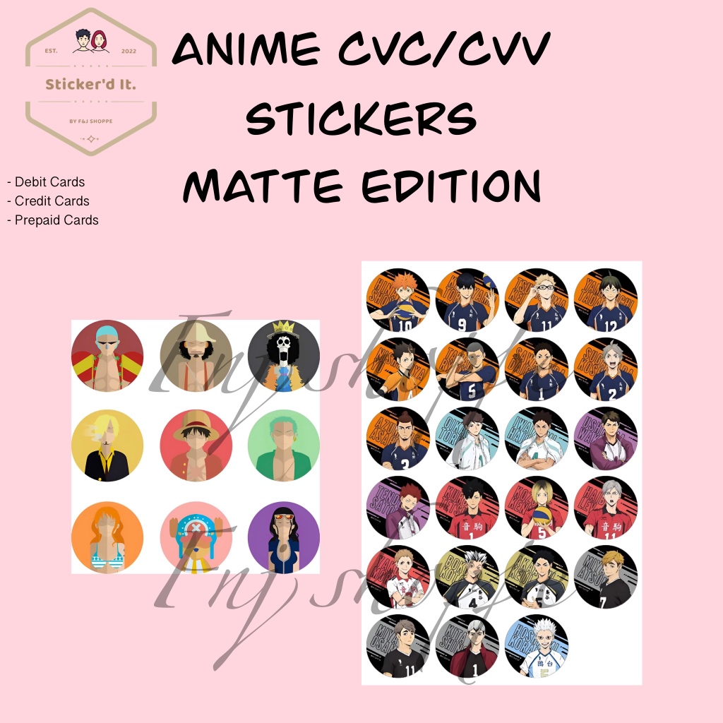 Anime CVV/CVC Stickers - Matte Edition (Anti-Theft Stickers for ATM and ...