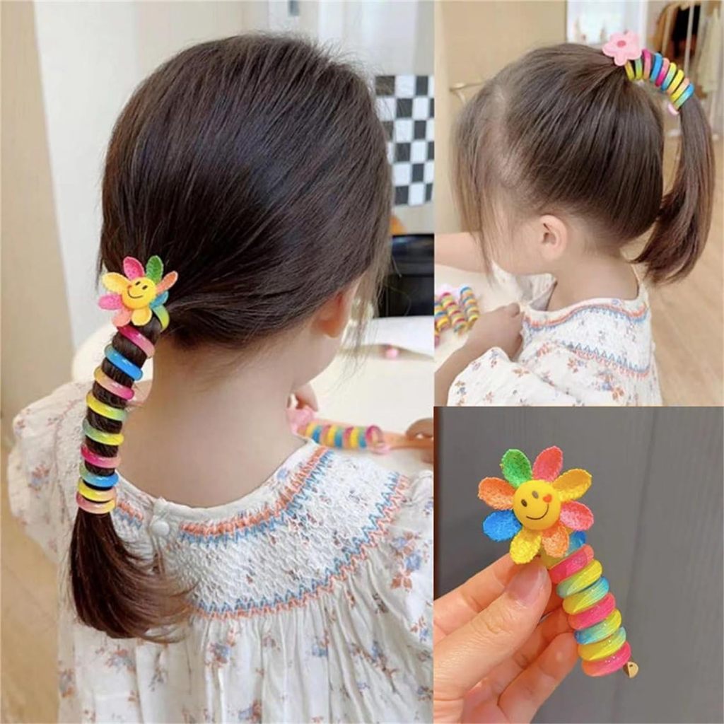 Strechable Hair Bands for Kids Hair Bands, Spiral Hair Ties | Shopee ...