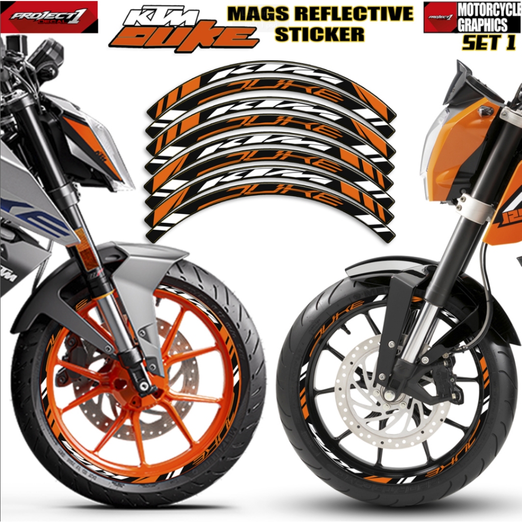 KTM Duke universal reflective mags sticker (non-fade, machine cut ...